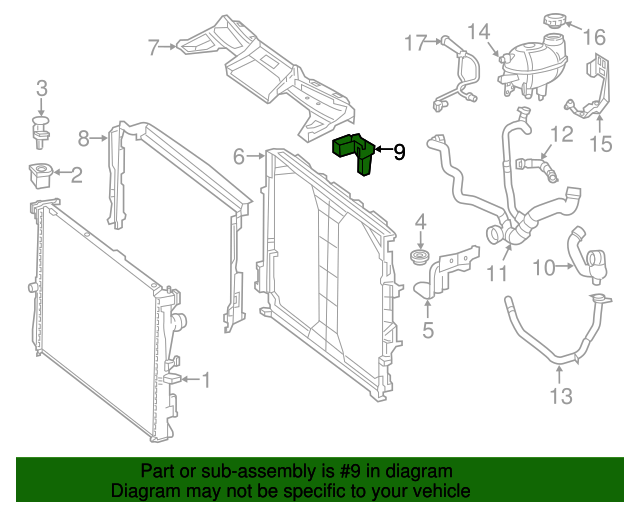 099-504-43-18 - Radiator Upper Bracket 2015-2021 Mercedes-Benz ...