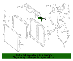 099-504-43-18 - Radiator Upper Bracket 2015-2021 Mercedes-Benz ...