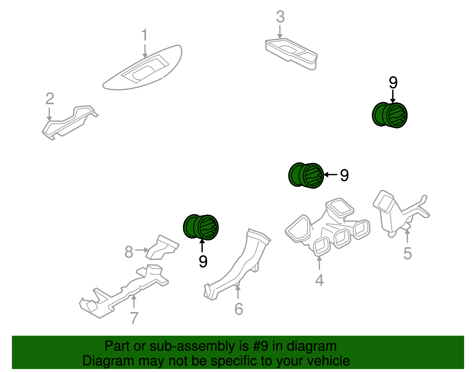 2011-2015 Audi Air Vent 8J0-820-901-E-3Q7 | OEM Parts Online