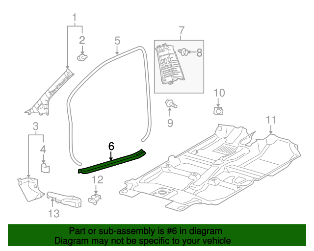 67913-0D200-C0 - Door Sill Plate 2014 Toyota Yaris | AutoNationParts.com