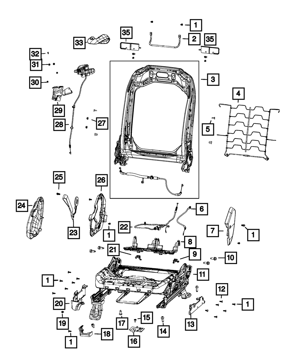 2018-2025 Jeep Wrangler Seat Back Bezel 6QD04TX7AB | Mopar.com National ...