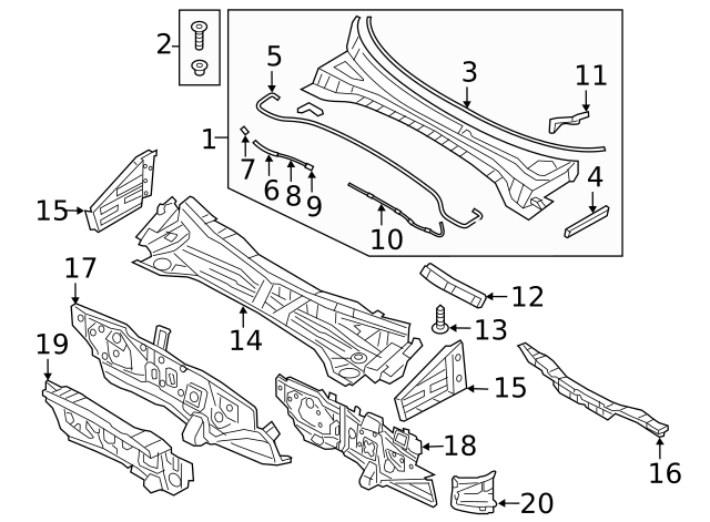86150-D3200 - Cowl Grille - 2016-2021 Hyundai Tucson | World OEM Parts ...