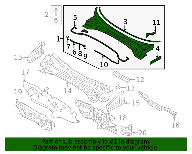 2016-2021 Hyundai Tucson Cowl Grille 86150-D3200 | OEM Parts Online