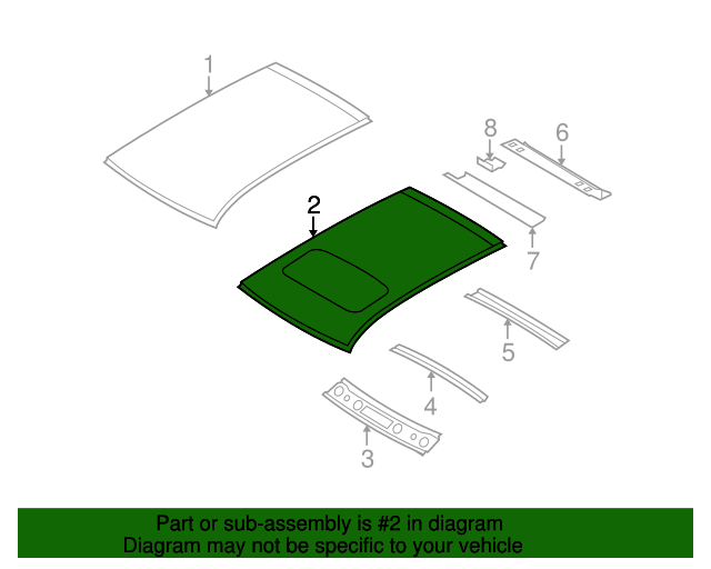 2007-2017 Jeep Compass Roof Panel 5074889AC | TascaParts.com