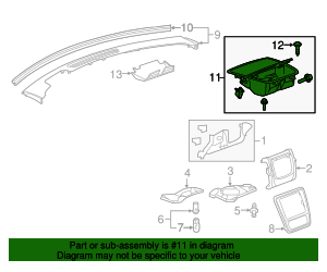 2013-2017 GM Ebony Instrument Panel Center Compartment 84031065 ...