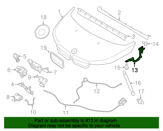 51237299167 - 2014-2019 BMW Hinge (51-23-7-299-167) | BMW of South ...