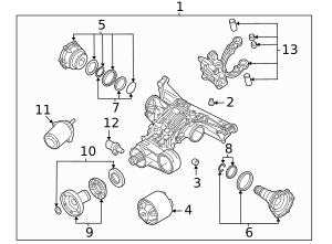 0B0-598-081 - Differential Assembly Repair Kit 2018-2024 Audi | Audi ...