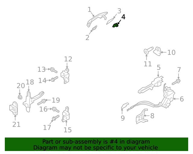 83652-S8000 - Exterior Door Handle Cover 2020-2024 Hyundai Palisade ...