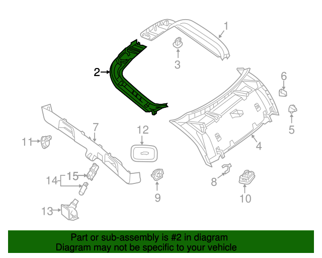 253-740-11-00-9051 - Upper Gate Trim 2017-2020 Mercedes-Benz | Mercedes ...