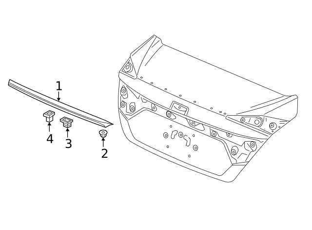 OEM 2016-2021 Honda Civic Spoiler Clip 91513-TBA-A01 | Honda Automotive ...