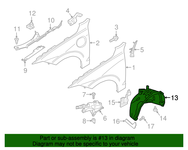 2018-2020 Volvo XC60 Fender Liner 31694871 | TascaParts.com