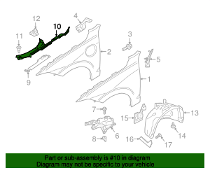32216109 - Fender Ledge Cover - 2018-2020 Volvo XC60 | Volvo OEM Parts ...