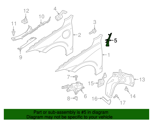 2018-2020 Volvo XC60 Fender Filler 32219166 | TascaParts.com