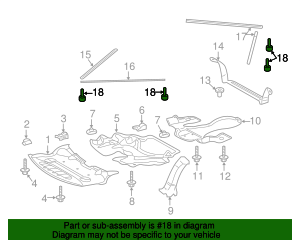 004-990-30-12 - Radiator Support Splash Shield Screw 2011-2012 Mercedes ...