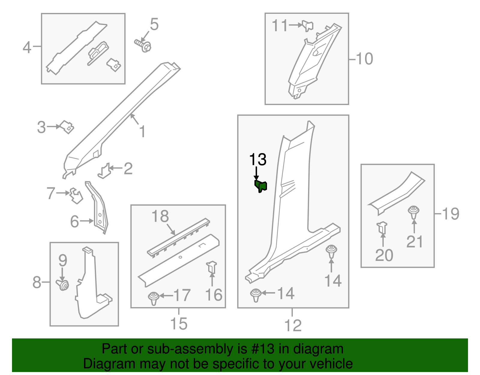 2011-2024 Ford Upper Center Pillar Trim Retainer Clip W710338S900 ...