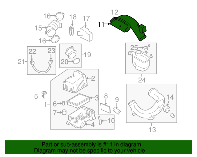 2006-2010 Hyundai Azera Front Duct 28210-3L100 | OEM Parts Online