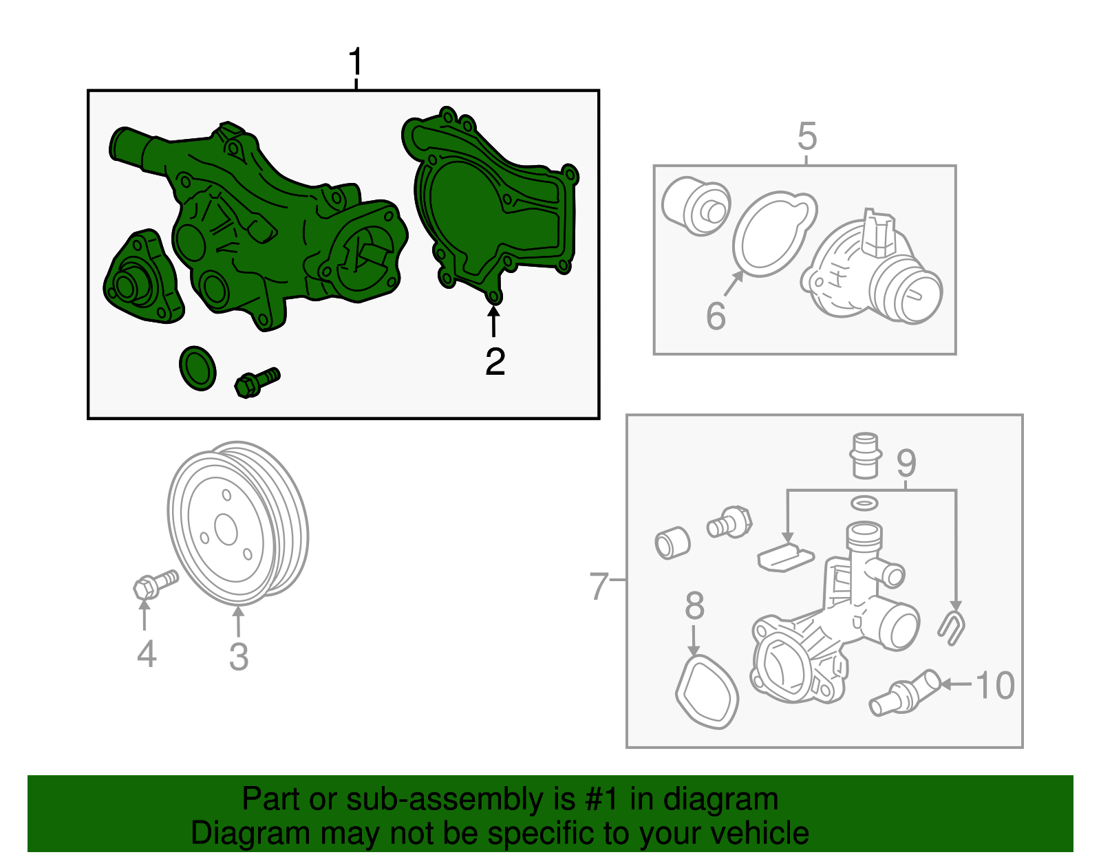 2011-2021 GM Engine Water Pump with Gasket 55486342 | GM Parts Center