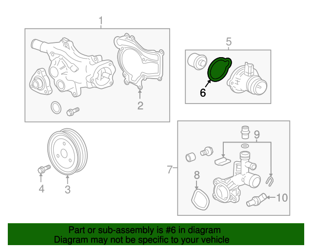 2011-2021 GM Engine Coolant Thermostat Housing Seal 55565619 ...