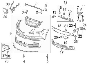 2014-2016 Buick LaCrosse Front Upper Bumper Cover 90904905 GM ...