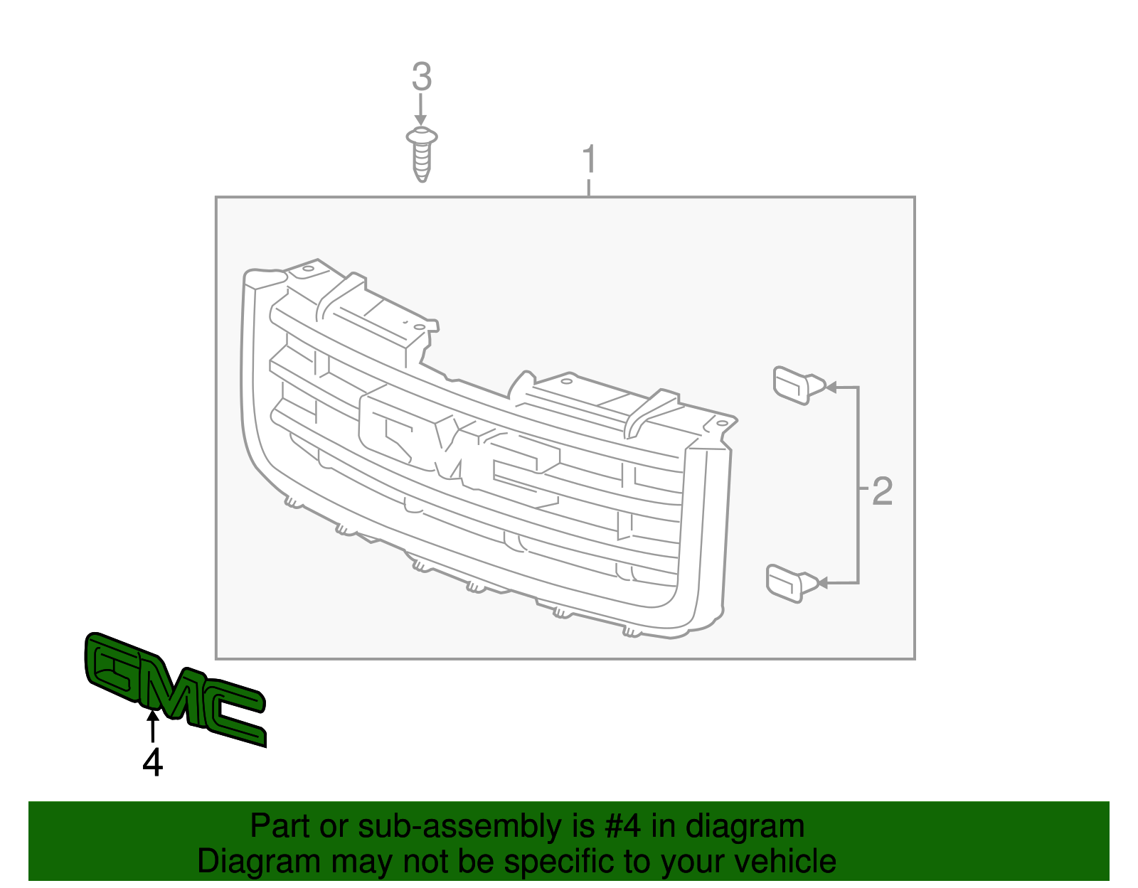 2011-2014 GMC Front Grille GMC Logo 22757017 | Shop Matick Buick GMC