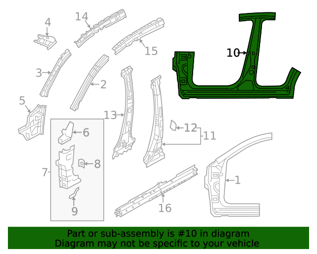 2017-2023 Mazda CX-5 Body B-Pillar And Rocker Panel - Driver's Side (LH ...