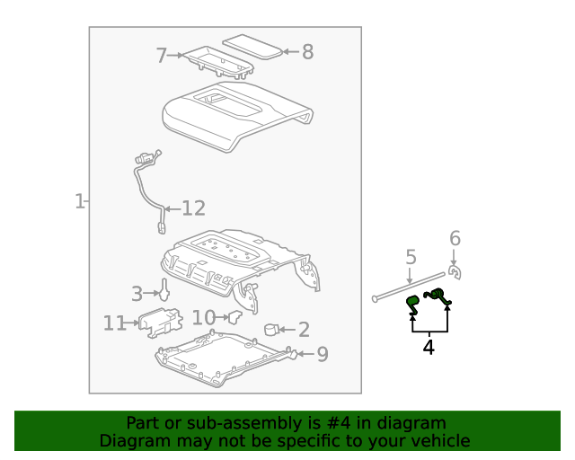 2021-2022 GM Driver Side Front Floor Console Armrest Hinge Spring ...