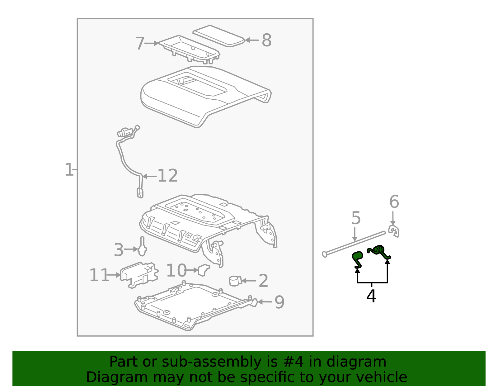 84887774 - Driver Side Front Floor Console Armrest Hinge Spring 2021 ...
