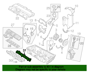 31430420 - Engine Intake Manifold Gasket 2004-2016 Volvo ...