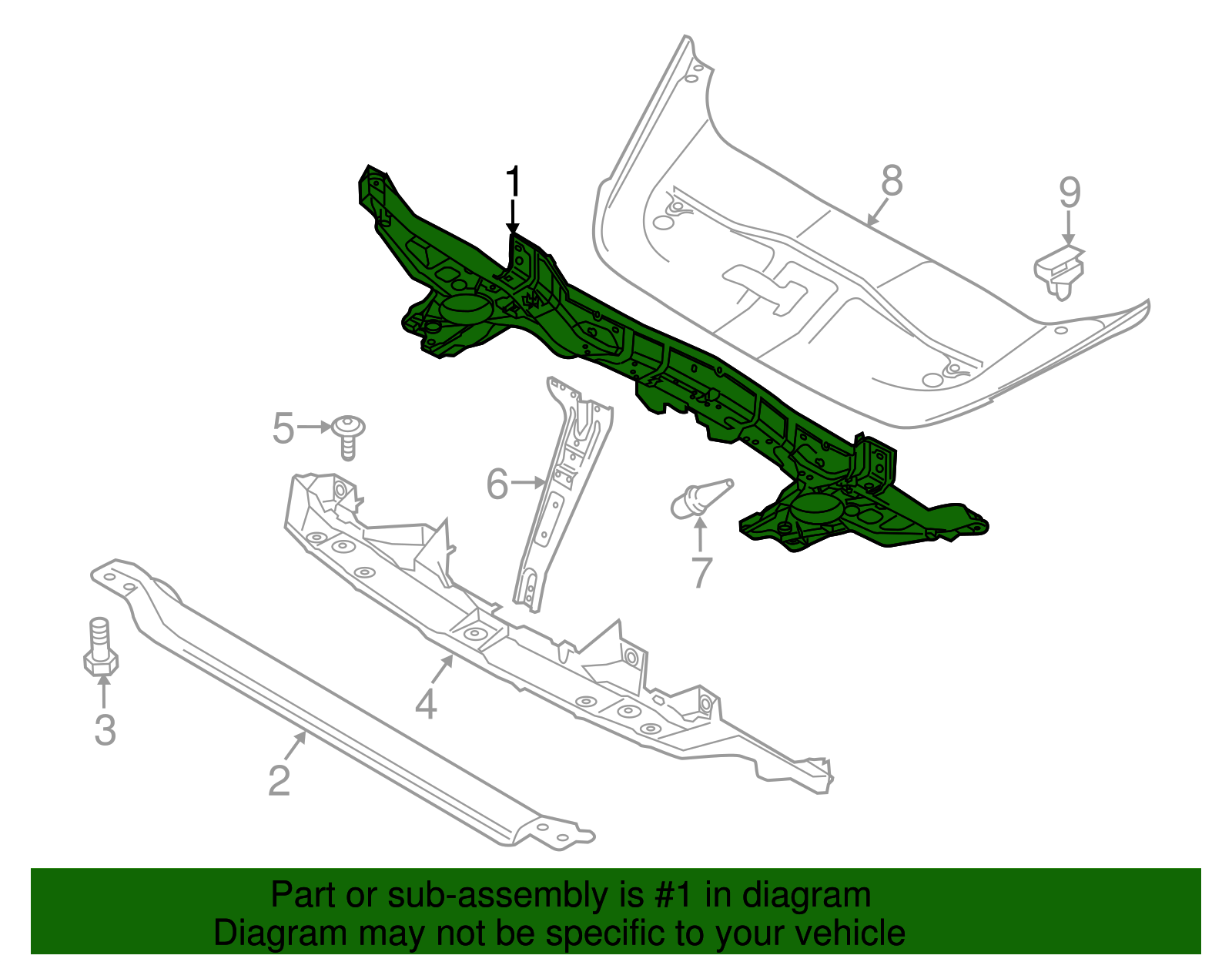 2011-2018 Porsche Cayenne Upper Tie Bar 958-505-594-02 | OEM Parts Online