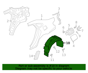 86821-J6000 - Wheelhouse Liner 2019-2020 Kia K900 | Kia.Parts Store