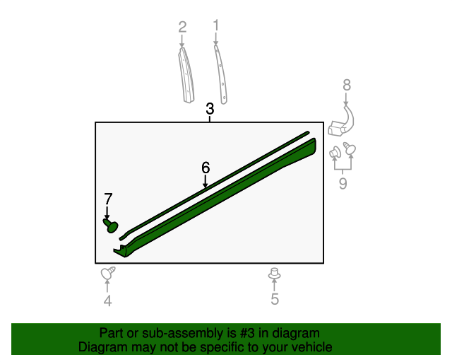 96051FE020PG - Rocker Panel Guard 2004-2007 Subaru Impreza ...