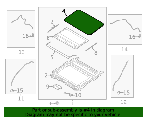 81630-S8000 - Sunroof Glass 2020-2024 Kia Telluride | Kia.Parts Store