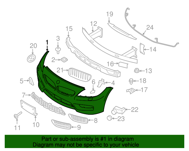 51118051255 - 2010-2016 BMW Z4 Bumper Cover (51-11-8-051-255) | BMW of ...
