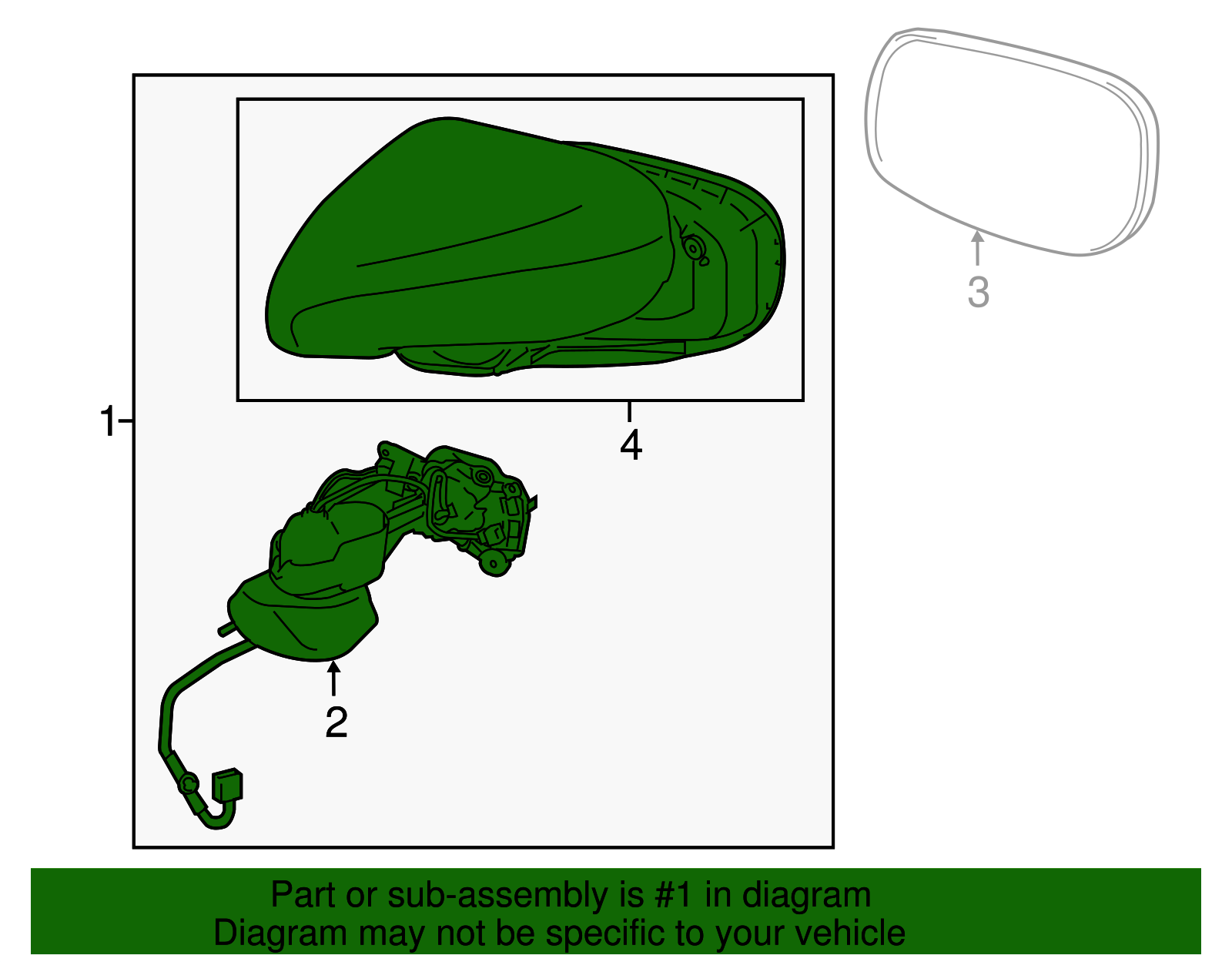 87906-33140-D0 - Door Mirror 2008-2009 Lexus ES350 | AutoNation Parts