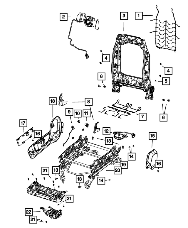 2019-2022 Ram Seat Adjuster 68455849AA | Mopar Estores