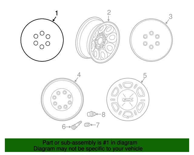 1999-2010 GM OEM NEW 1999-10 GM Chevrolet Silverado 16x6.5 Wheel Steel ...