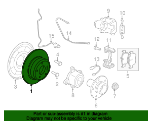 34212284903 - 2015-2019 BMW Rear Brake Rotor (34-21-2-284-903) | BMW of ...