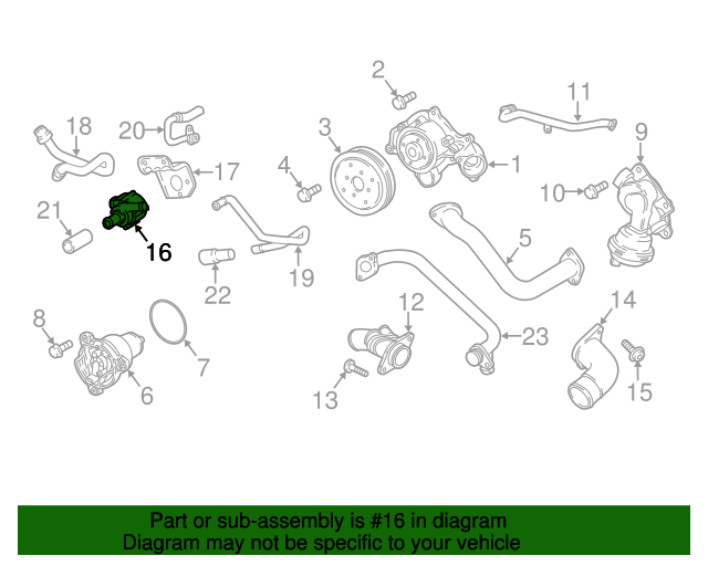 2012-2024 Audi Engine Auxiliary Water Pump 06H-121-601-M | Audi USA Parts