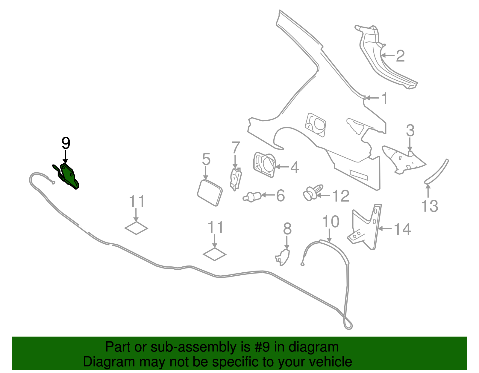 2012-2025 Nissan Versa Release Handle 84642-3AW0A | My Nissan Part