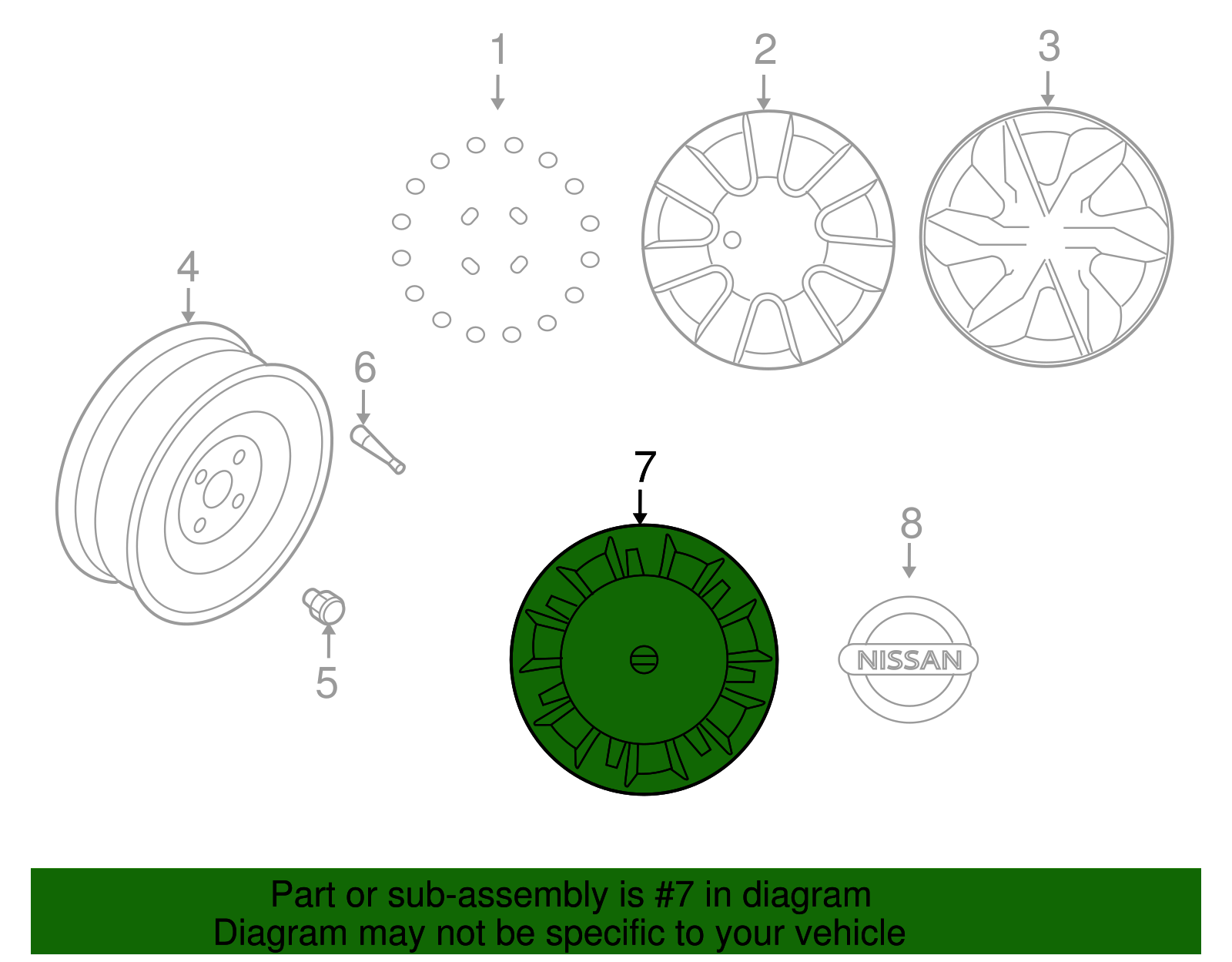 2007-2009 Nissan Versa Wheel Cover 40315-EN10B | Nissan Parts Central