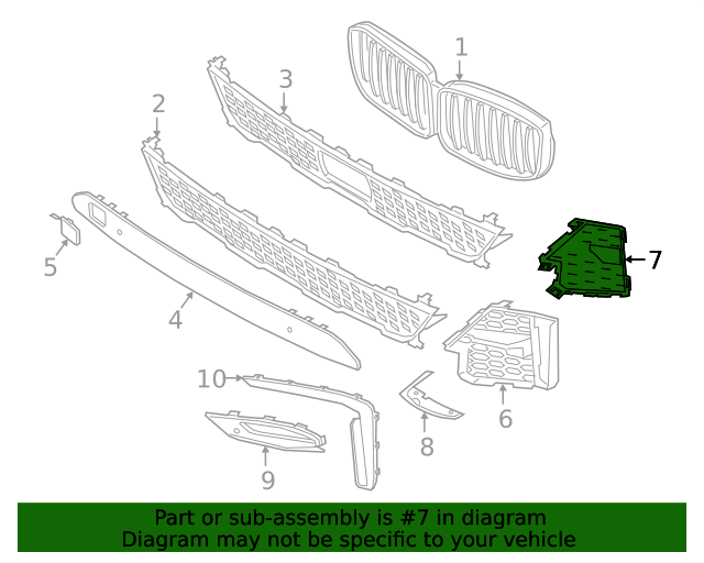 51-11-8-090-081 - Cover, grill, left 2019-2022 BMW X7 | AutoNation Parts