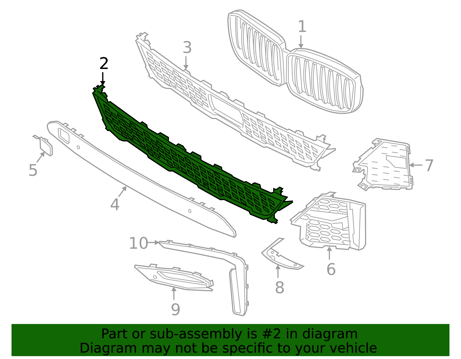 51-11-8-069-887 - 2019-2022 BMW X7 - Center Grille | BMWPartsHub