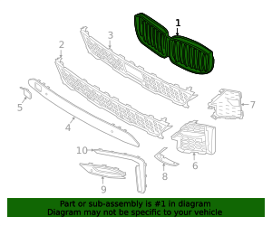 51137454895 - 2019-2022 BMW X7 Upper Grille (51-13-7-454-895) | BMW of ...