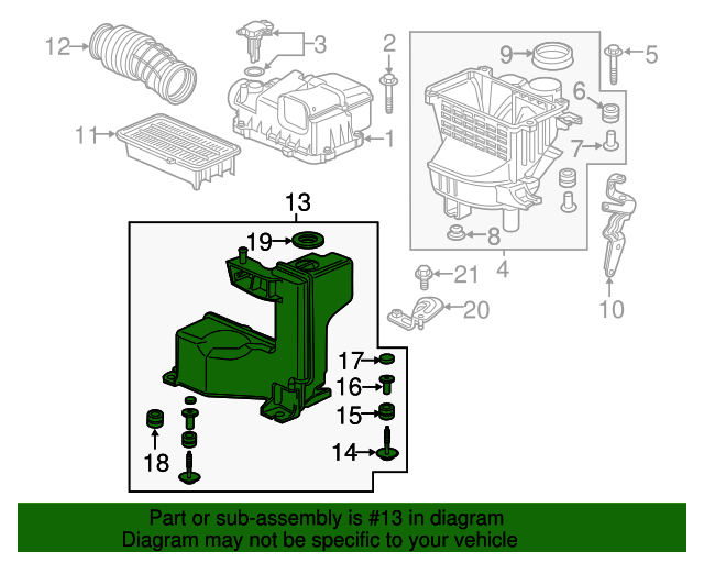 2016-2020 Honda Civic Chamber Assembly, Resonator 17230-5AA-A00 ...