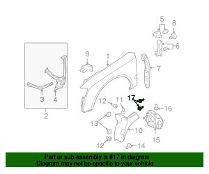 2004-2010 Audi Rear Extension Rivet 8Z0-807-300-B | Audi OEM Parts