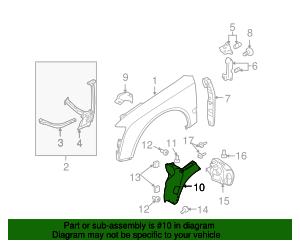 2007-2009 Audi S8 Fender Splash Shield 4E0-821-171-Q | AutoNationParts.com