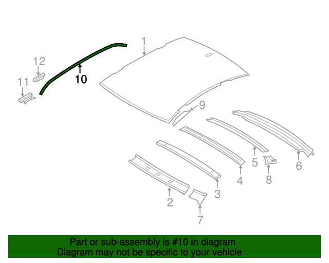 51-13-7-410-314 - Roof Molding 2016-2022 BMW | BMWOEMParts.com