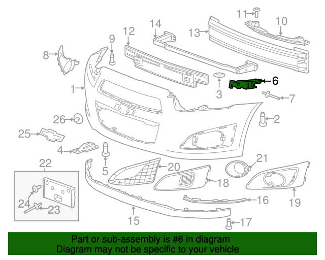 2012-2020 Chevrolet Sonic Passenger Side Front Bumper Fascia Guide ...