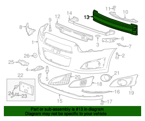 2012-2020 Chevrolet Sonic Front Bumper Upper Impact Bar 96878591 ...