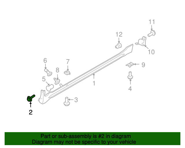 1996-2003 Nissan Maxima Molding Extension Screw 01466-00241 | Nissan of ...